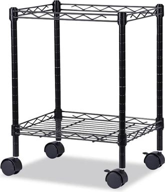 Generic Kompakter Küchenwagen, 38,7 x 31,4 x 53,3 cm, Rolg schwarze Metallinsel mit Stauraum, perfekt für kleine Räume, vielseitige Küche, einfache Mobilität