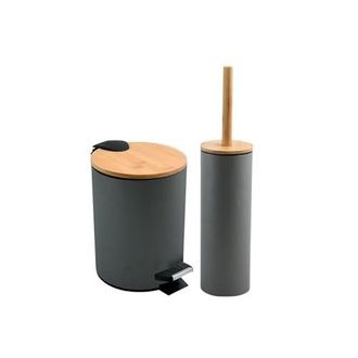 Spirella Treteimer 5L & Toilettenb&uuml;rste Adonis Grey Set