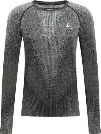 Odlo Blackcomb Eco Big Logo Top Crew Unterhemd Herren grau - Black M