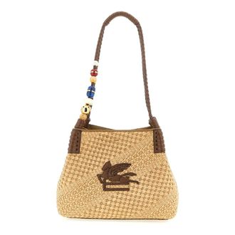 Etro Femme, Sacs, Beige, Taille: ONE Size Petit sac cabas Libra en raphia