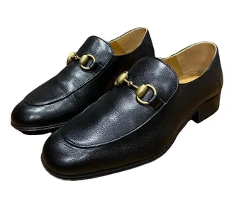 Gucci Black Leather Loafers Size 36