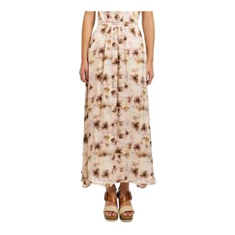 Yes-Zee YES Zee, Femme, Jupes, Brun, Taille: 42 FR Jupe Longue avec Fermeture &Eacute;clair Lat&eacute;rale