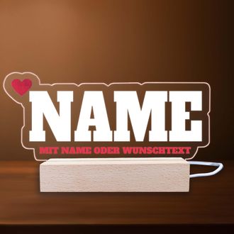 Indigos UG LED Lampe personalisiert - NAME - personalisierte Geschenke mit Wunschtext - Geschenk für Familie, Mama, Papa, Opa, Oma - Valentinstag Muttertag Vater