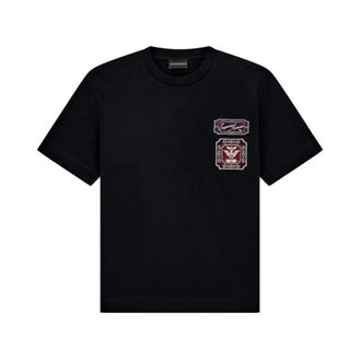 Emporio Armani T-shirt avec logo brod&eacute; - Homme - Tops - Noir - Taille: 2XL