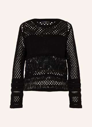 Oui Pullover Mit Pailletten schwarz