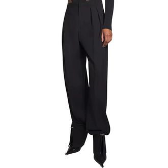 MUGLER Schwarze Wollmischung weite Hose - - Trousers - Damen - Schwarzk - M