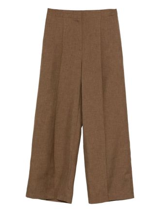 Theory pantalon plissé à coupe courte - Marron