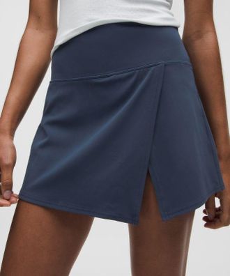 lululemon Jupe Align crois&eacute;e &agrave; lavant taille haute pour Femmes - Bleu - Taille 14