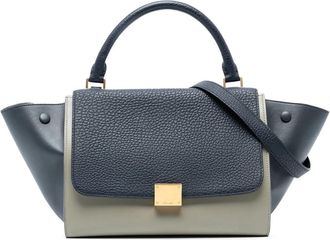 Celine Hobo Bags - Medium Bicolor Leather Trapeze Satchel - Gr. unisize - in Blau - für Damen