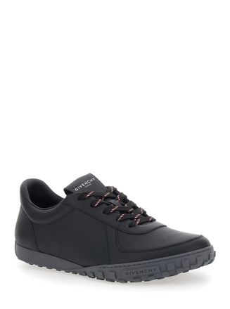 Givenchy Mens Low Top Sneakers Glide Black Leather Trainers