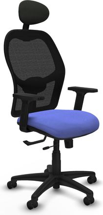 Piqueras y Crespo Schreibtischstuhl mit 2D-Armen, h&ouml;henverstellbarer Lendenwirbelst&uuml;tze und festem Kopfteil, ausgestattet mit Syncro/Traslack und Schneideschaum, Schwar