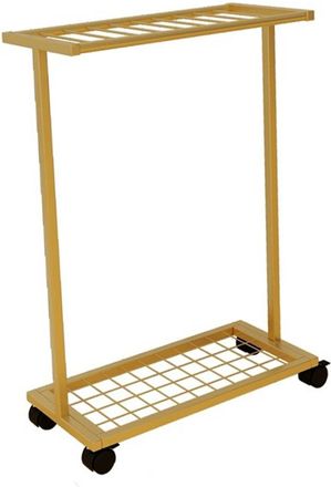 Generic Robuster Tennisschl&auml;ger-Pr&auml;sentationsst&auml;nder, Offener Tennisschl&auml;ger-Aufbewahrungsst&auml;nder Mit 4 Rollen, for Tennis- Und Badmintonschl&auml;ger(Gold)