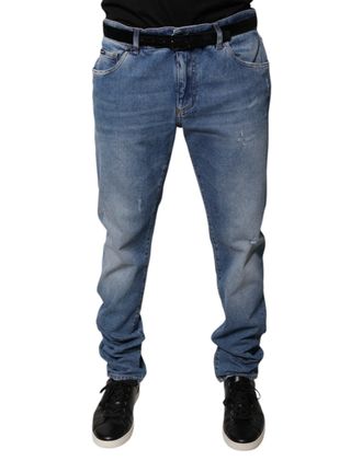 Dolce & Gabbana Light Blue Cotton Men Skinny Denim Jeans Elastane Clothing