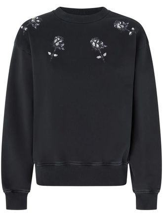Pinko sweat &agrave; fleurs imprim&eacute;es - Noir