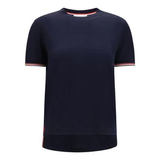 Thom Browne Wollmischungs-T-Shirt - - Tops - Damen - Blau - S