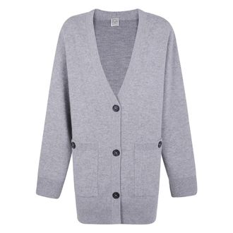 Toteme Longline Cardigan - Femme - Pulls - Gris - Taille: 34 FR