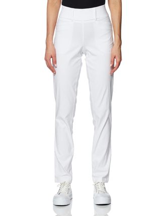 Callaway Truesculpt, Damen-Golfhose mit Schlupfbund, Stretch, Feuchtigkeitsableitend, Umweltfreundliche Performance-Hose, Wei&szlig; gl&auml;nzend, L/81 cm Entrepierna