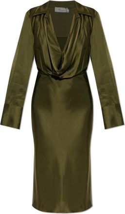 Blumarine Femme, Robes, Vert, Taille: 32 FR Robe en satin &agrave; manches longues