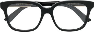 Gucci Brille mit eckigem Gestell - Schwarz