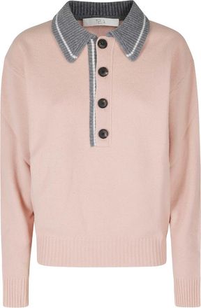 Tela Pull Col Polo Farida - Femme - Tops - Rose - Taille: 38 FR