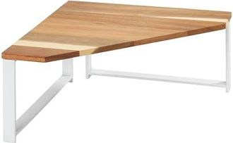 WENKO Küchen-Eckregal Mod. Louisa, kleines Regal für die Arbeitsplatte, aus Akazienholz und Metall, schafft mehr Stauraum in der Küche, 30 x 15 x 30 cm, Wei