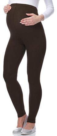 Be Mammy Lange Umstandsleggings aus Viskose Leggings Blickdicht Damen, Maternity Clothing, Ideal für die Schwangerschaft BE-02 (Braun, 3XL)