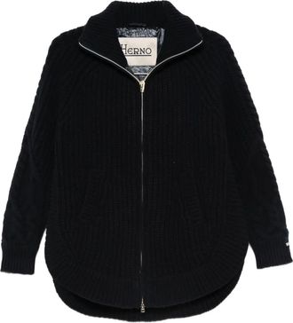 Herno veste matelassée en maille torsadée - Bleu