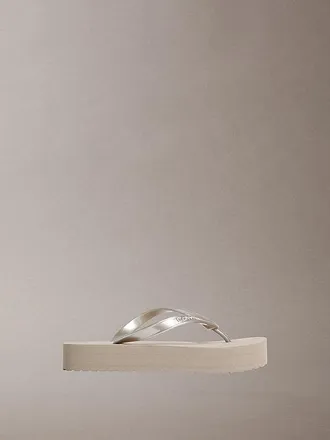 Calvin Klein Aysha - Tongs &agrave; semelle compens&eacute;e m&eacute;tallis&eacute;e