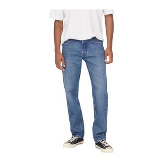 Only & Sons Denim Jeans mit Rei&szlig;verschluss und Knopfverschluss - - Jeans - Herren - Blau - W30 L32