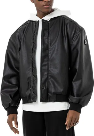 Red Bridge Lederimitatjacke Red Bridge Herren Kunst-Leder Bomberjacke weit geschnitten