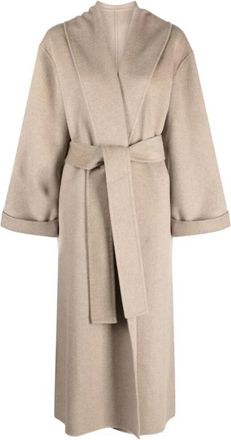 By Malene Birger Mandel Beige Wollmantel Shawl Kragen - - Coats - Damen - Beige - 2XS