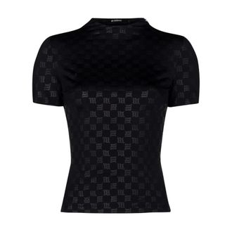 Misbhv Misbhv, Femme, Tops, Noir, Taille: 36 FR Lycra Monogram T-Shirt