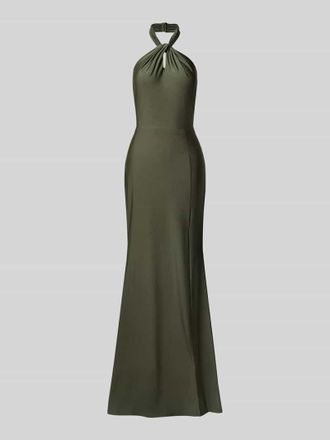 Laona Neckholder-Abendkleid mit Knotendetail und Gehschlitz