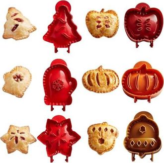 Generic JL&MI Lot de 6 mini moules &agrave; tarte &agrave; la main sur le th&egrave;me de lautomne avec formes de pomme, gland et citrouille - Presseur de p&acirc;te pour p&acirc;tisserie, em