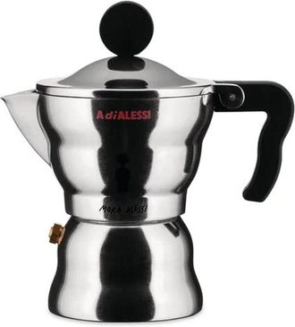 Alessi AAM33/6 - Espresso-Kaffeemaschine de Design, Geh&auml;use de Aluminium, Griff und Knopf de Thermoplastisches Harz, 6 Tassen