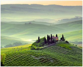 Wallario Poster - Toskana in Italien in Premiumqualität, Größe: 40 x 50 cm