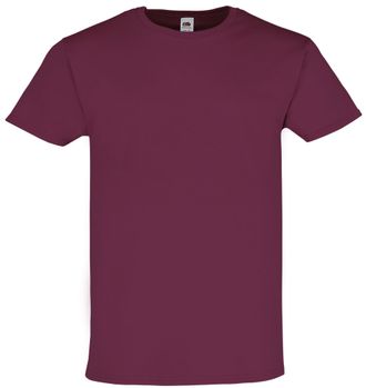 Fruit Of The Loom Iconic 195 Ringspun Premium T | T-Shirt Herren & Damen - 100% Baumwolle, 190-195 g/m&sup2;, hochwertig & weich, ideal f&uuml;r Druck & Alltag, Farbe:Burgund, Gr
