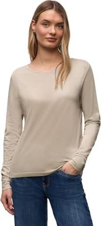 Street One T-Shirt Basique &agrave; col Rond en Coton Beige 36