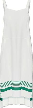 Lacoste Femme, Robes, Blanc, Taille: 36 FR Runway Asymmetric Pleated Dress