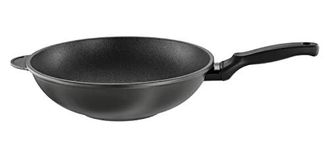 R&ouml;sle CADINI Wok, Po&ecirc;le &agrave; Frire Haut de Gamme avec Rev&ecirc;tement Anti-Adh&eacute;sif et r&eacute;sistant aux Rayures ProResist, Aluminium recycl&eacute;, Compatible Induction, Pass