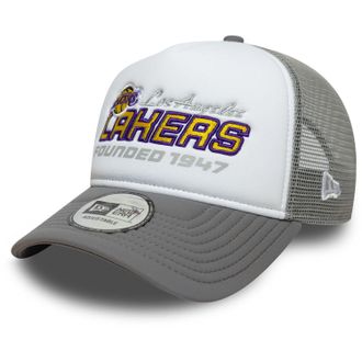 New Era Herren 9FORTY Los Angeles Lakers Trucker Cap - Grau - Einheitsgr&ouml;&szlig;e