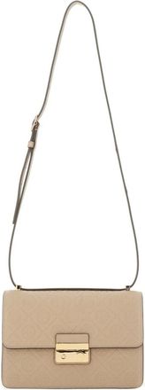 Tory Burch Femme, Sacs, Gris, Taille: ONE Size T Monogram Pebbled Shoulder Bag