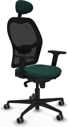 Piqueras y Crespo Gr&uuml;ner Schreibtisch mit 2D-Armen, h&ouml;henverstellbarer Lendenwirbelst&uuml;tze und festem Kopfteil, ausgestattet mit 5 Positionen und injiziertem Schaum. Sch
