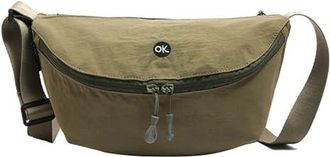 Generic Sac &agrave; bandouli&egrave;re d&eacute;contract&eacute; en nylon r&eacute;utilisable avec sangle r&eacute;glable, sac &agrave; bandouli&egrave;re oblique, couleur unie pour femme, Vert, 11.42x7.09x2.36inc