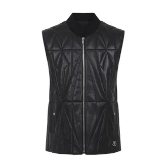 Moncler Geocamo Flight Nappa Lederweste - - Jackets - Herren - Schwarzk - L