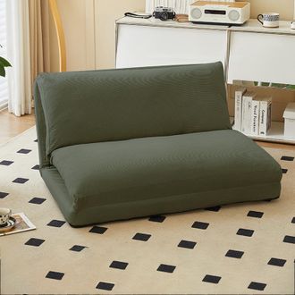 Generic Portable Folding Sofa Bed, Convertible Sleeper Chair for Adults, Comfy Floor Couch & Chair, space-Saving Olive Green Furniture for Living Room & Bedro