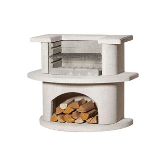 Buschbeck Grillbar Venedig weiss / weiss BBQ Kohlegrill Holzgrill Feuerstelle Feuer