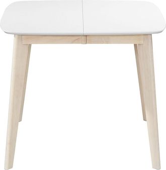 Miliboo Miliboo - Table à manger extensible scandinave carrée blanche et bois L90-130 cm leena