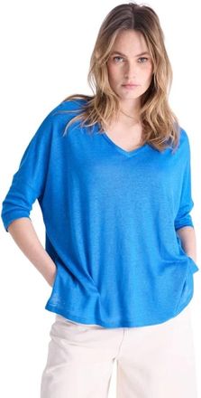 Notshy Femme, Tops, Bleu, Taille: 36 FR T-shirt Poncho Emilie