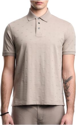 Emporio Armani Homme, Tops, Beige, Taille: L Allover Eagle Polo